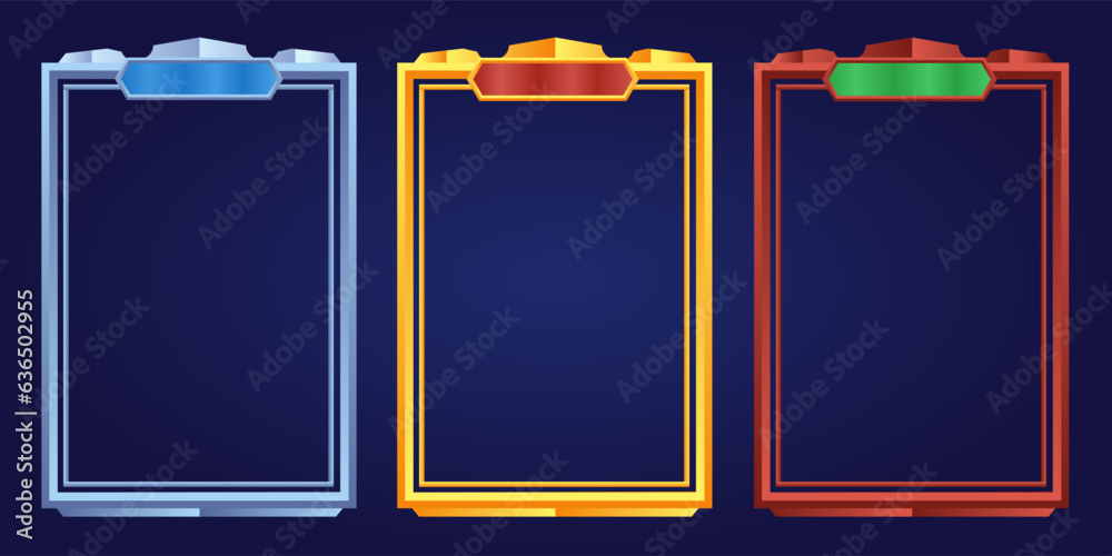 gold silver and ruby trading card color with medieval style for game ...