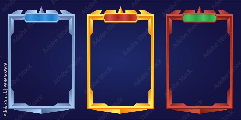 gold silver and ruby trading card color with medieval style for game ...