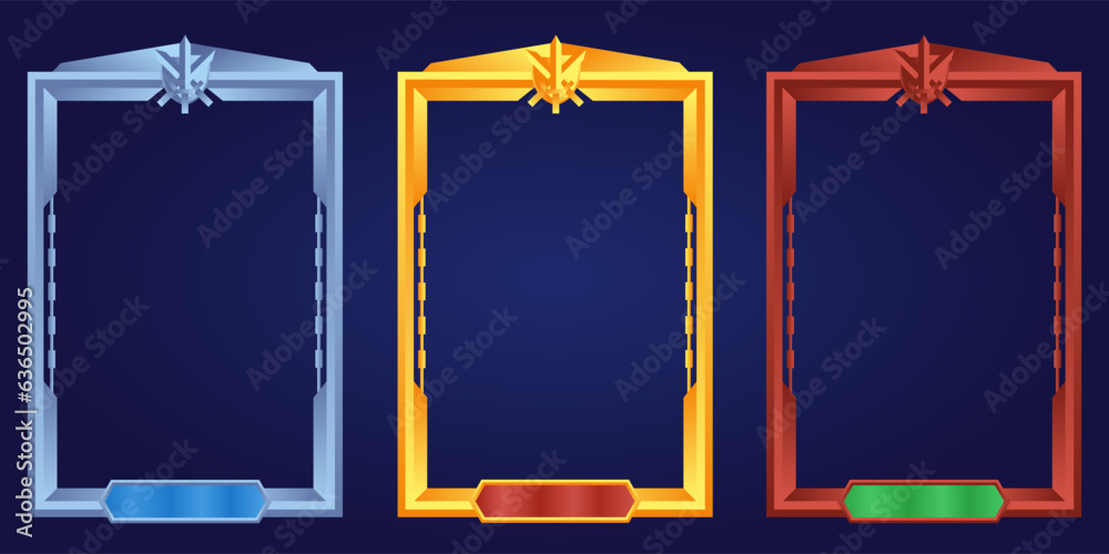 gold silver and ruby trading card color with medieval style for game ...