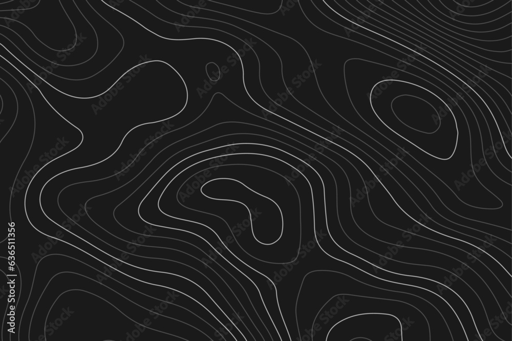 Abstract topographic wavy curve line background. Topography map pattern ...