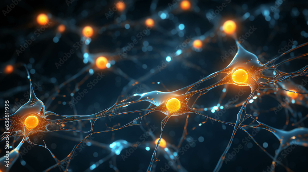 AI-Generated Neuron Image: A highly detailed visual representation of an artificial neuron ...