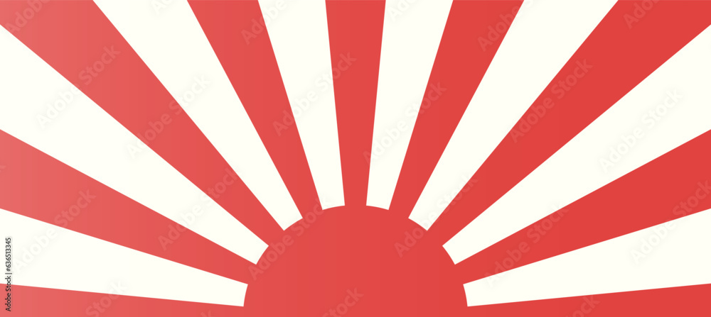 Japanese rising sun flag background. Vector. Stock Vector | Adobe Stock