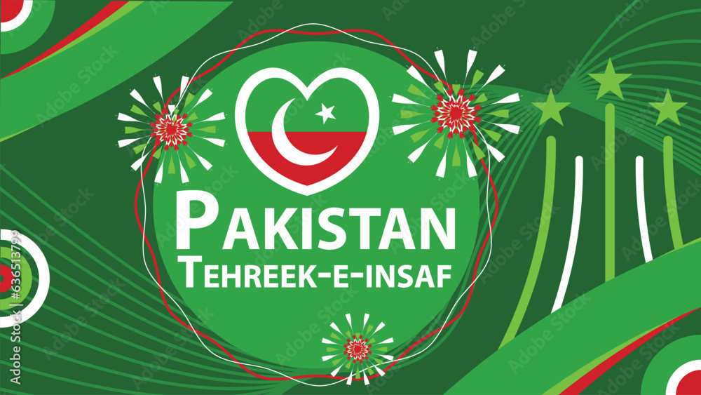 Pakistan tehreek-e-insaf national day vector geometric banner design ...