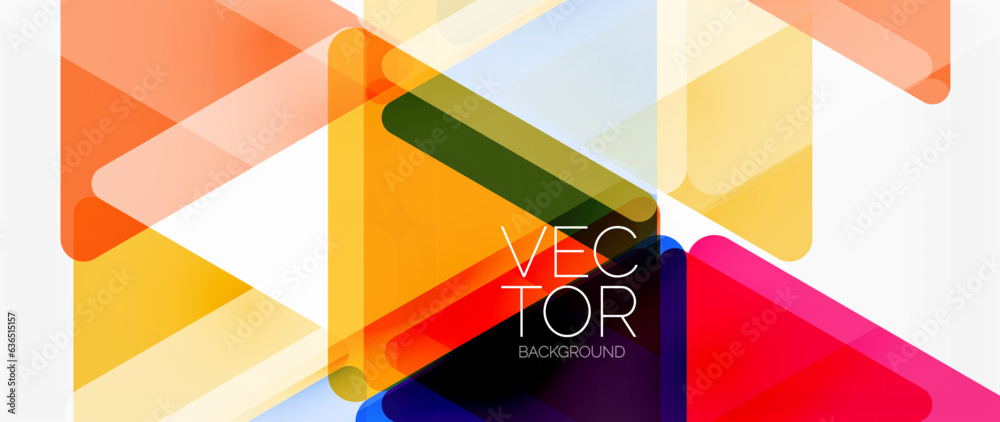 Abstract background. Color transparent triangles in mosaic style with ...
