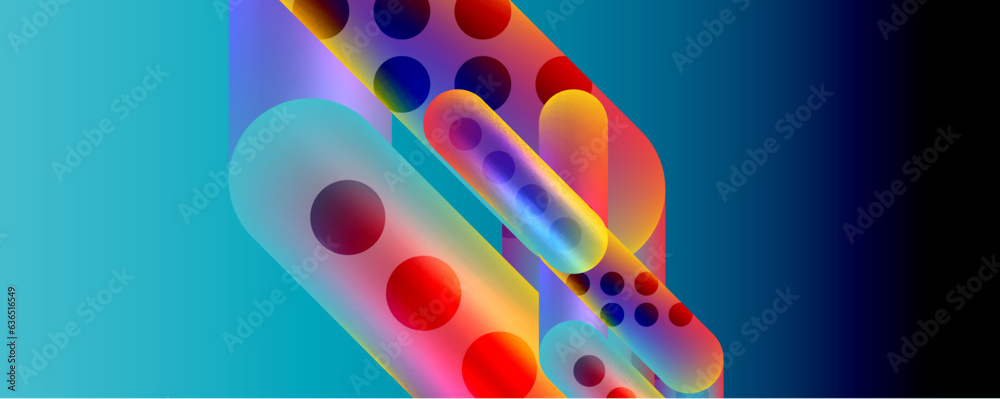 Round shapes and lines with fluid gradients abstract background. Vector ...