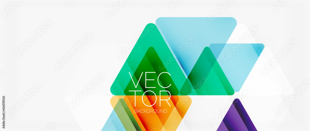 Abstract background. Color transparent triangles in mosaic style with ...