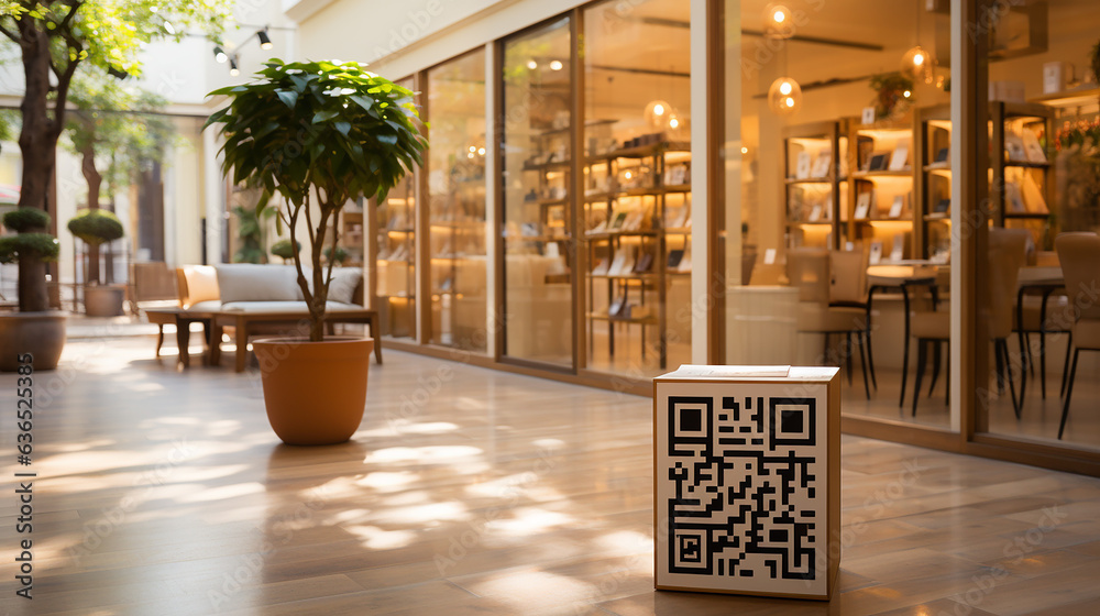 Lone product and QR code in a minimalist setting, the future of ...