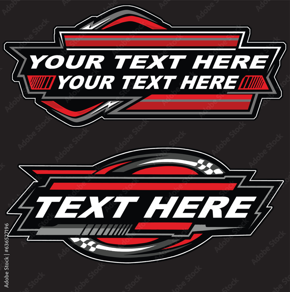 racing logo isolated in black background for business elements, screen ...