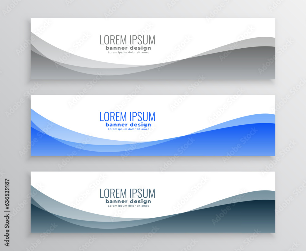 pack of corporate web wavy header template for website information ...