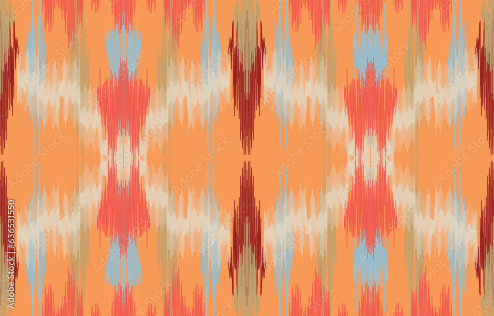 Uzbek ikat pattern silk fabric in Uzbekistan. Background, Design for ...