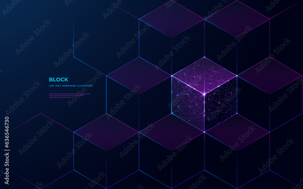 Dark violet hexagonal technology abstract vector background with purple ...