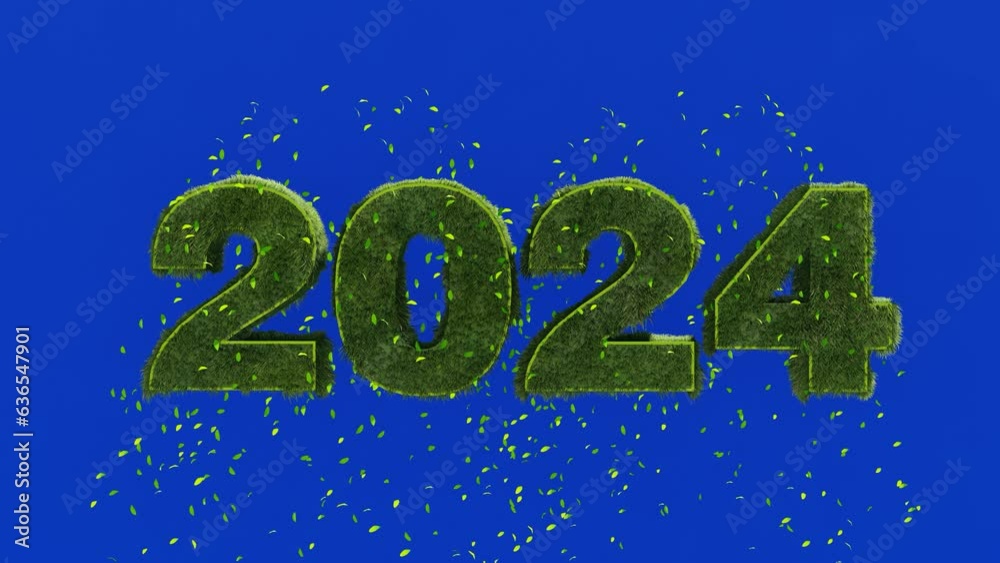 2024 Happy New year text effect Title Trailer animation green. 2024 ...