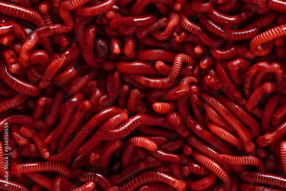red worms full-frame background and seamless texture, neural network ...