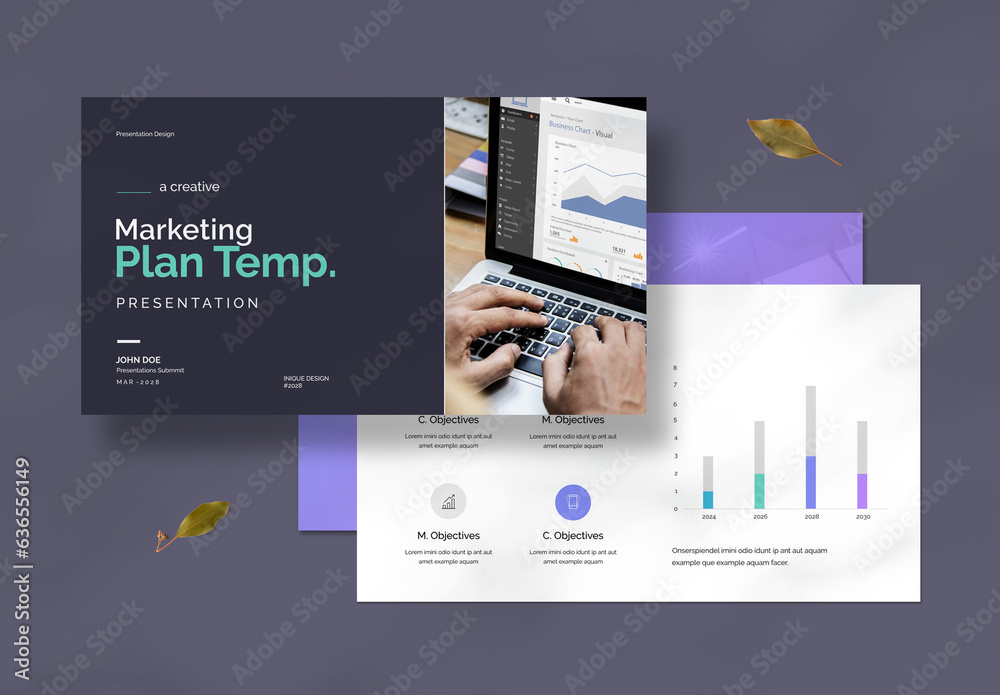 A6 Marketing Plan Presentation Layout Stock Template | Adobe Stock