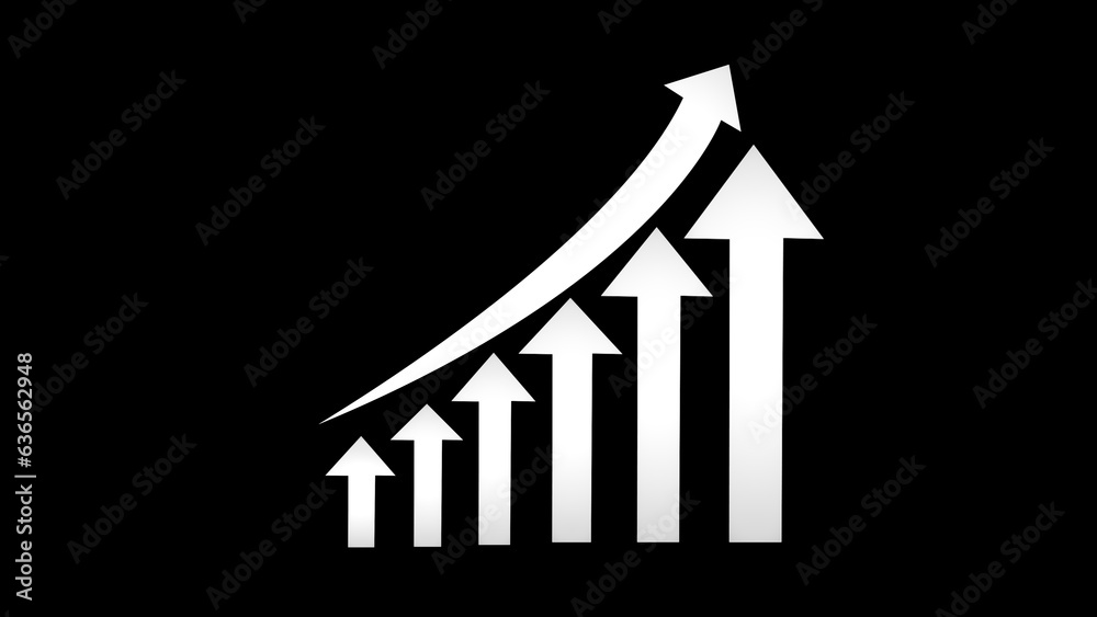 Neon growing graph. business graph. Arrow graph going up. Futuristic ...