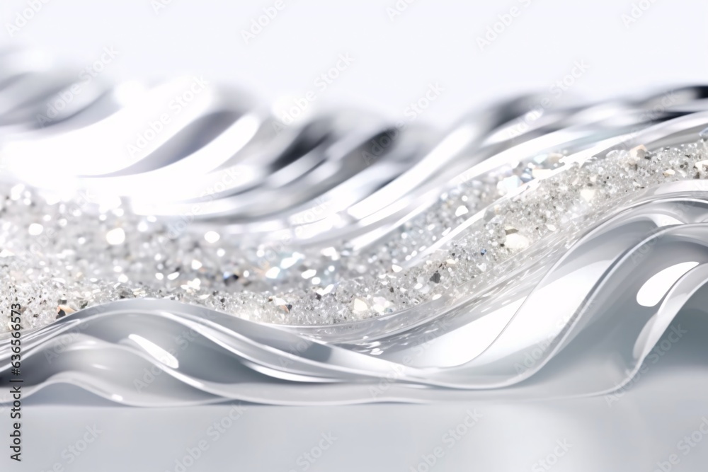 Silver wavy background. Close-up image of silver wavy background.Silver ...