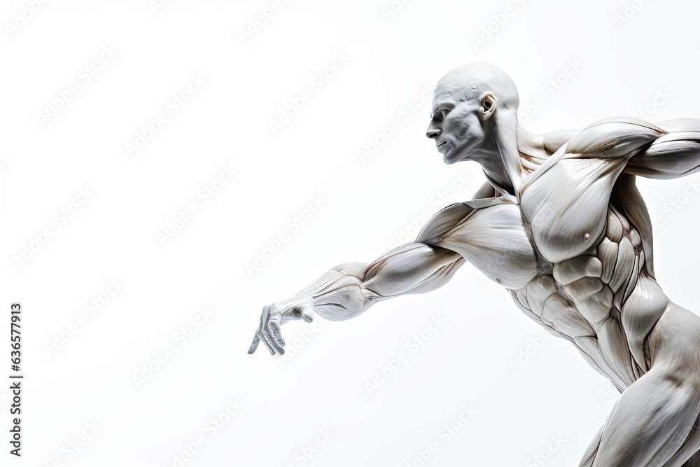 Muscles anatomy system isolated on white background ,Generative AI ...