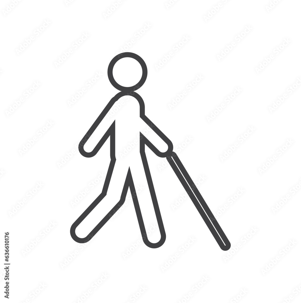 Icon of blind, Priority Symbols for Disabled Passenger, Human mobility ...