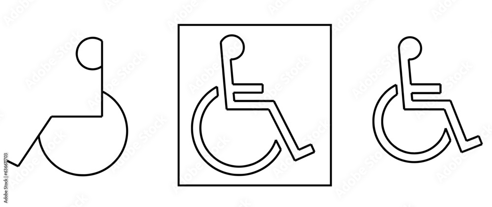 Sign of a person in a wheelchair. Person with disabilities. Disabled ...