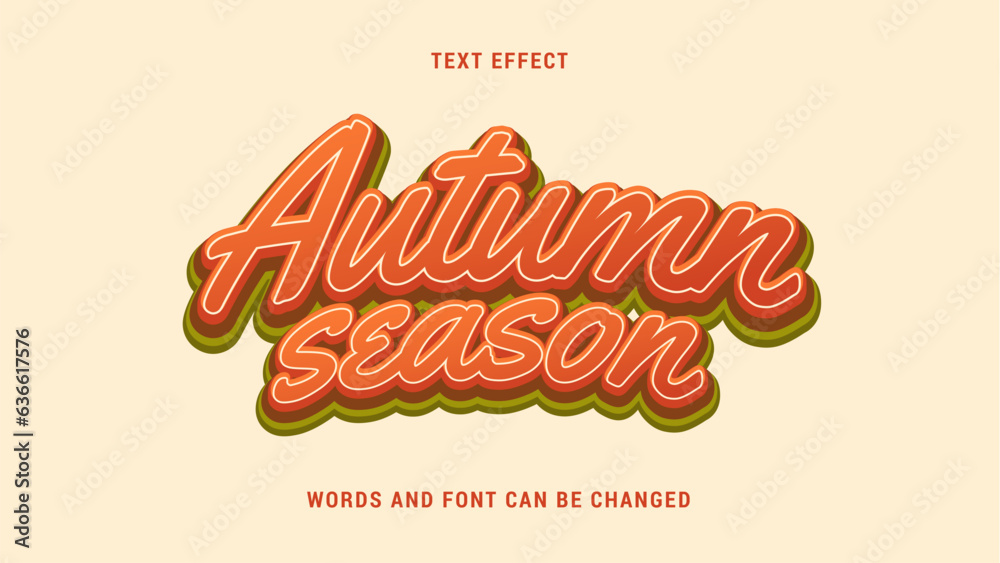 autumn season text effect editable eps cc Stock Vector | Adobe Stock