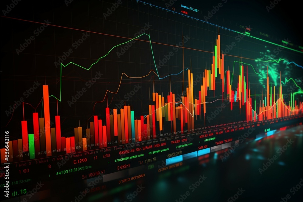 Visual representation of business and stock market performance over ...