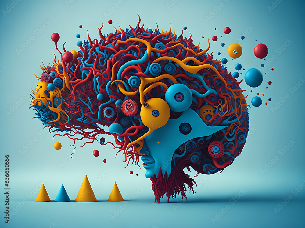 A vivid representation of the ADHD concept, highlighting elements of ...