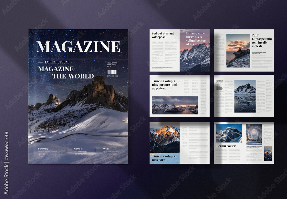 Minimal Magazine Layout Stock Template | Adobe Stock