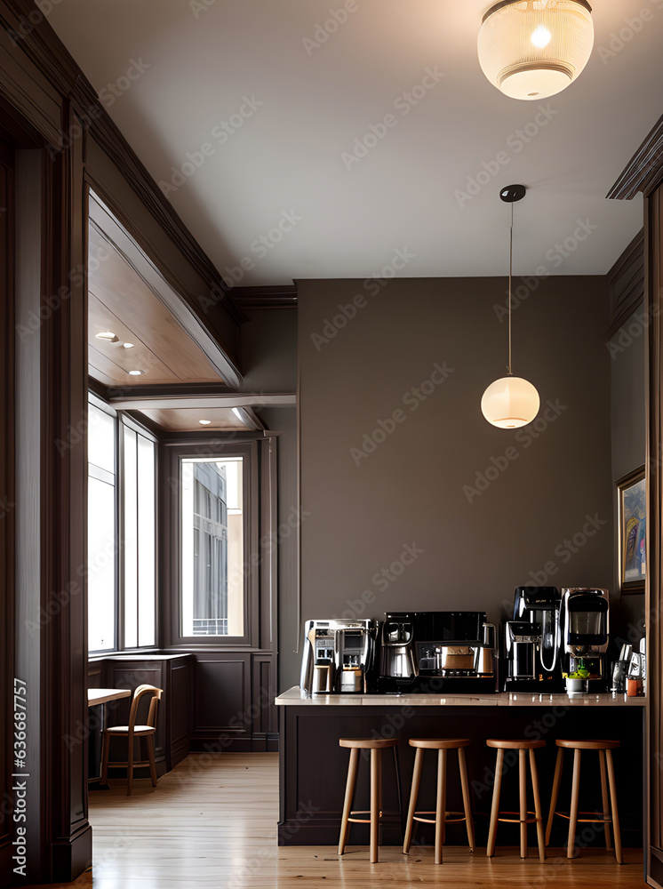 Realistic cafe design shot ultradetailed and hyperrealistic. Stock ...