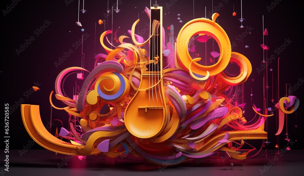 modern multicolor music background with abstract structure and musical ...