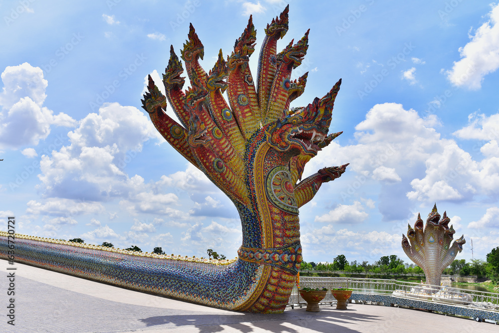 Myth of the Naga or big snake about associated with Buddhism. Stock 写真 ...