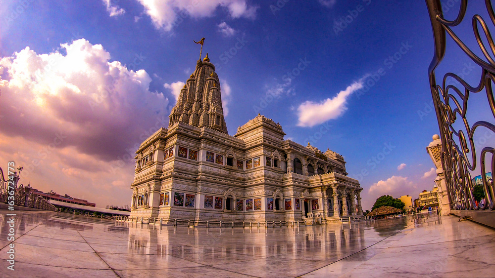 PREM MANDIR - SHYAMA SHYAM DHAM VRINDAVAN Stock Photo | Adobe Stock