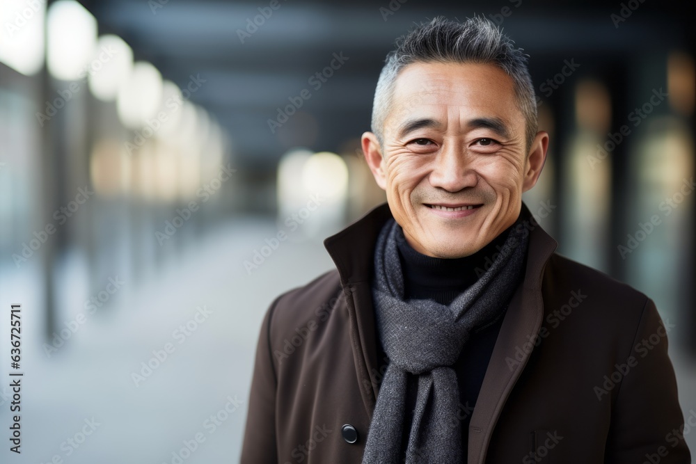 Medium shot portrait of a Chinese man in his 50s in a modern ...