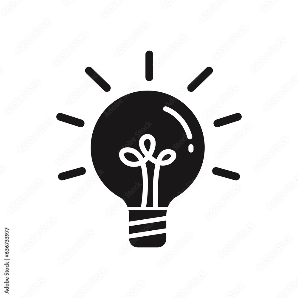Light bulb icon. ideas symbol illustration. Solution symbol, lamp icon ...