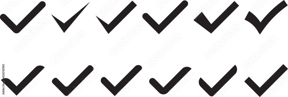 Check mark icons set Check marks symbol collection Simple check mark Quality sign icon Stock ...
