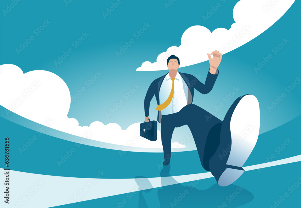 First step or Last step. Beginning or Finish line. Crossing the start ...