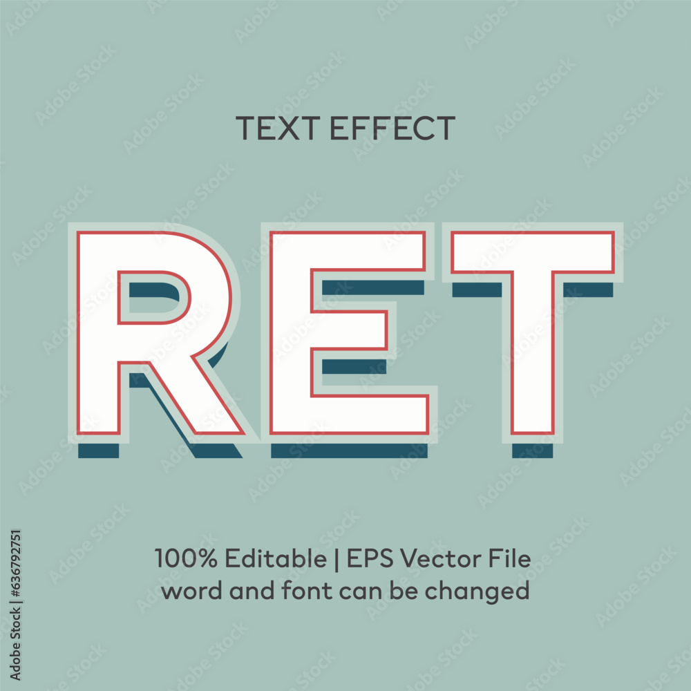 Editable Retro text effect 3d text style effect mockup template Stock ...