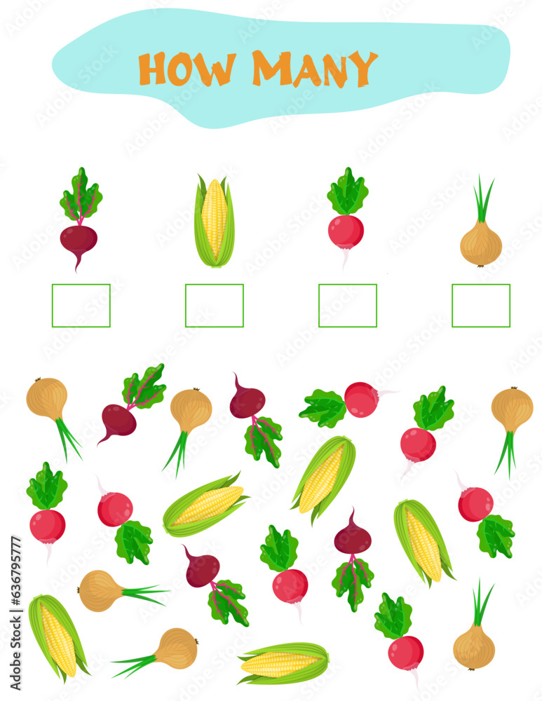 Counting Game for Preschool Children. Educational a mathematical game ...