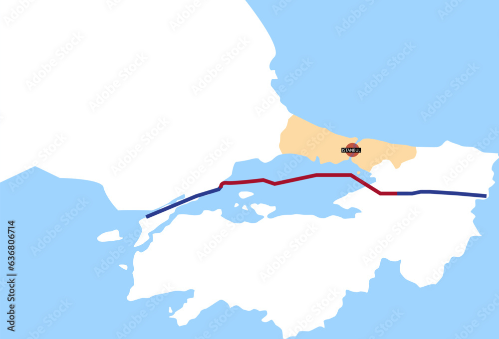 Poster Big Istanbul earthquake map and North Marmara fault line drawing ...