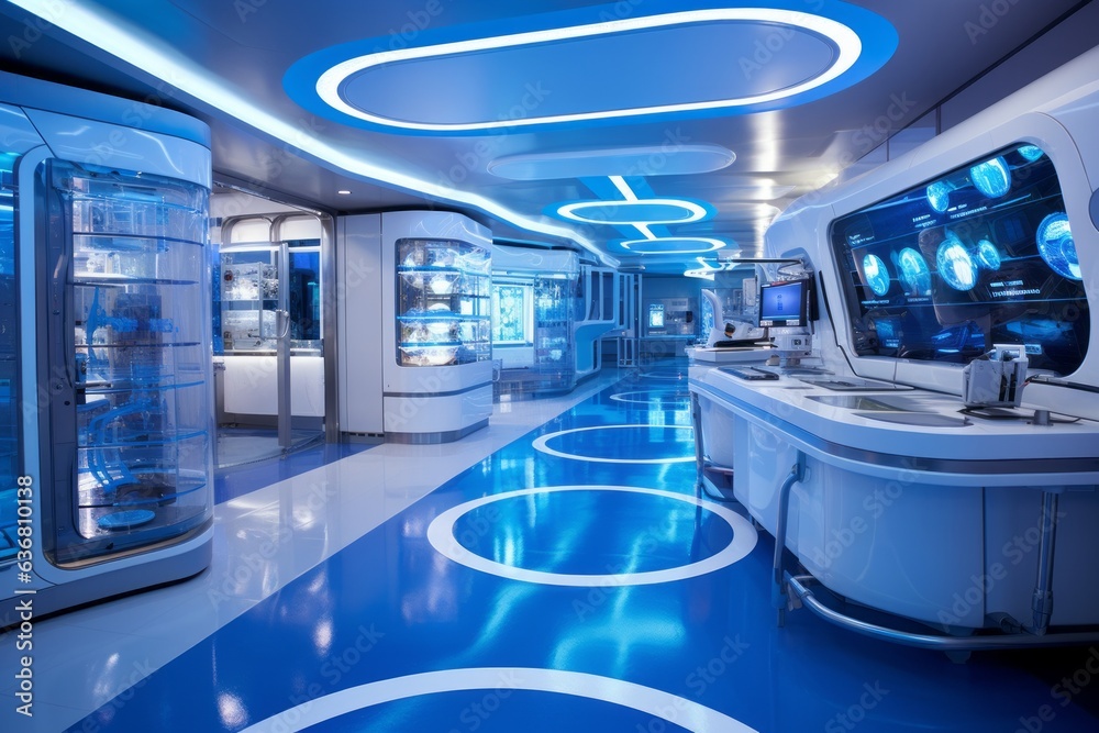 Future of Medicine: High-Tech Lab Merging Nature and Innovation Stock ...