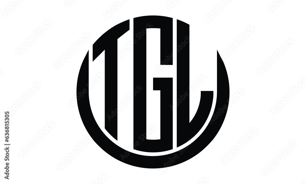 TGL shield in circle logo design vector template. lettermrk, wordmark ...
