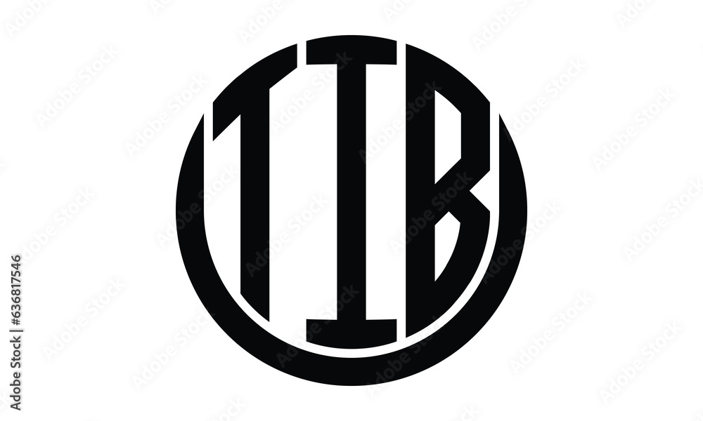 TIB shield in circle logo design vector template. lettermrk, wordmark ...