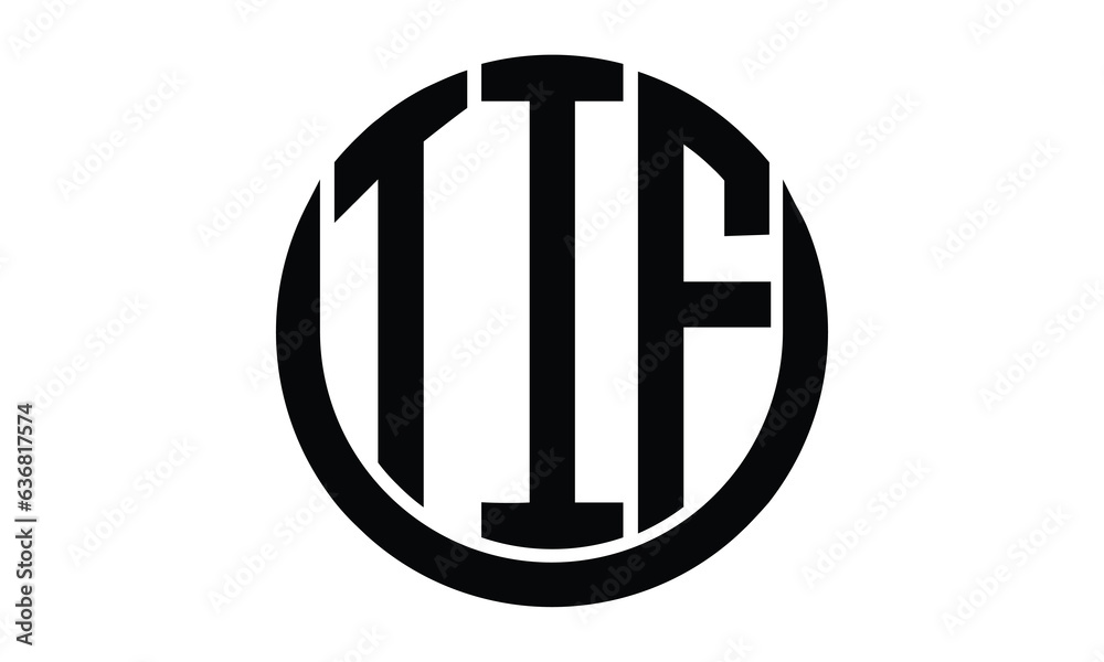 TIF shield in circle logo design vector template. lettermrk, wordmark ...