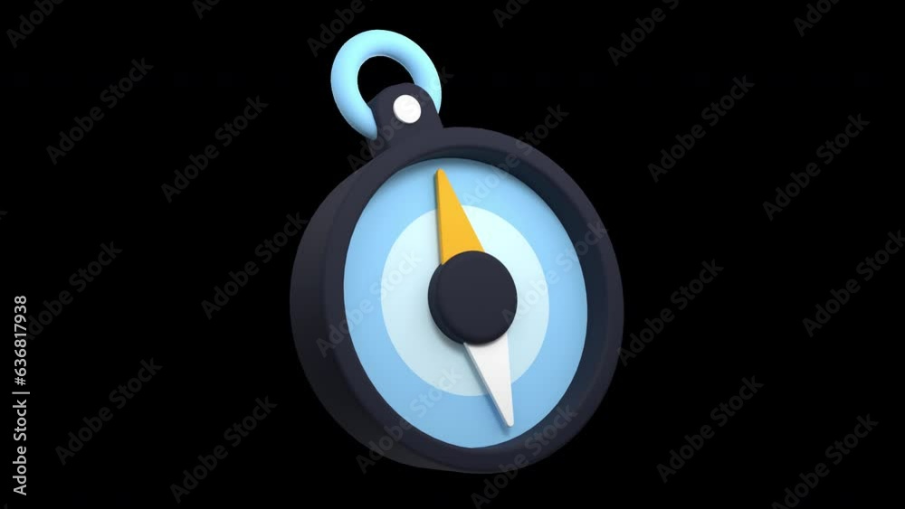 3D animation of navigational compass. Compass 3d render icon ...