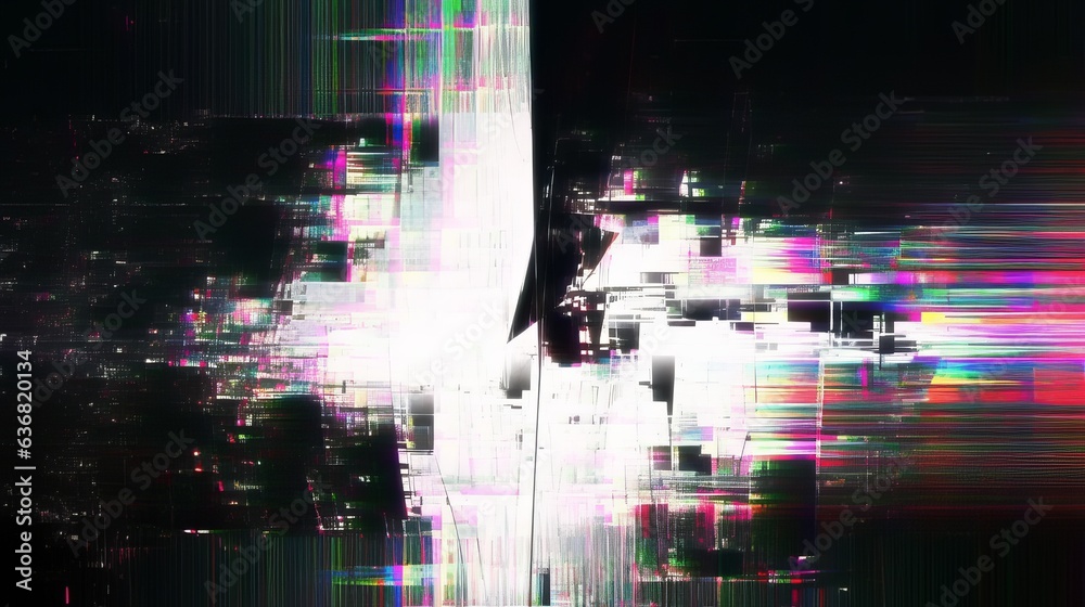 Abstract Glitch backdrop. Visual distortions, digital artefacts ...