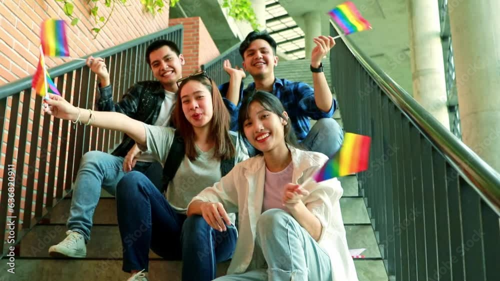 Asian male and female college students support LGBT, LGBTQ gender ...