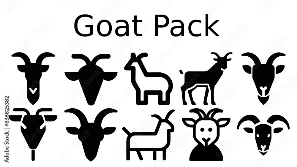 Graceful Goat Icon: Symbol of Strength and Resilience Stock Vector ...