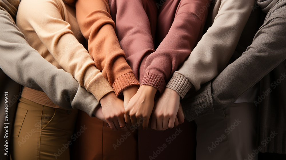 "Embracing Unity: Diverse Hands Reaching Out in Supportive Community ...