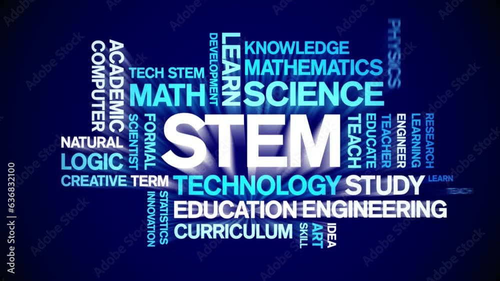 STEM animated tag word cloud;text design animation kinetic typography ...