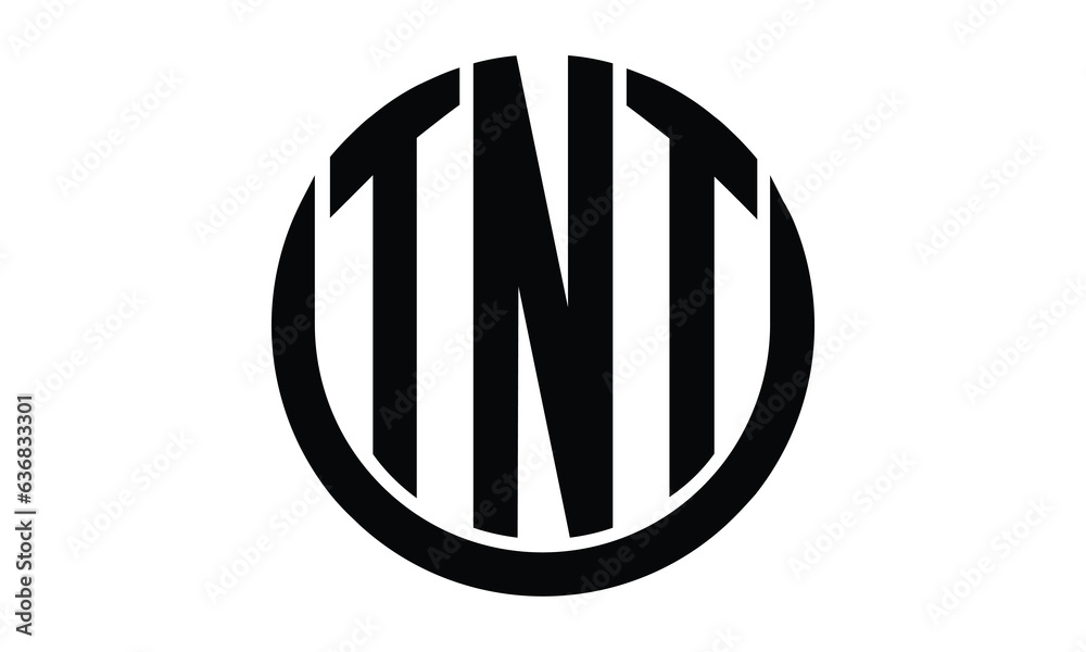 TNT shield in circle logo design vector template. lettermrk, wordmark ...