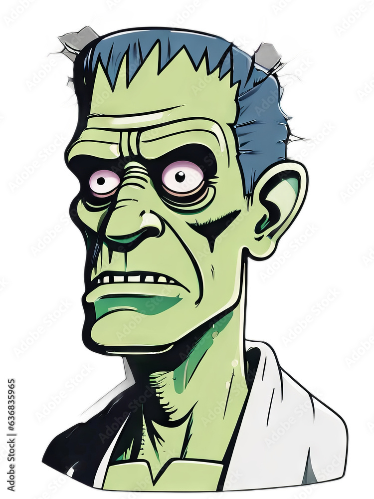 Cartoon Illustrated Portrait Frankensteins Monster Horror Halloween ... Cartoon Illustrated Portrait Frankensteins Monster Horror Halloween ...